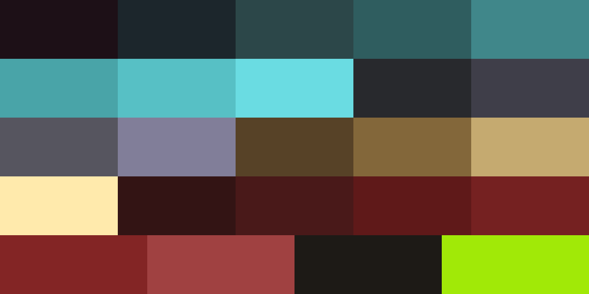 24 ghostly spooky colors and gold Palette