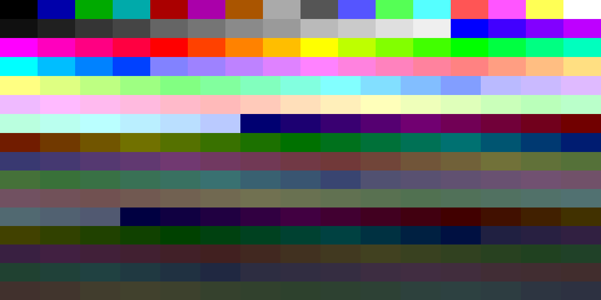 256 Vga color palette Palette