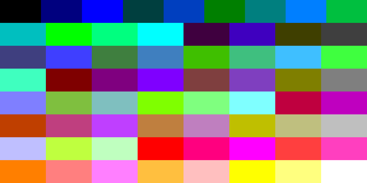 5x5x5 Checkerboard Color Cube Palette