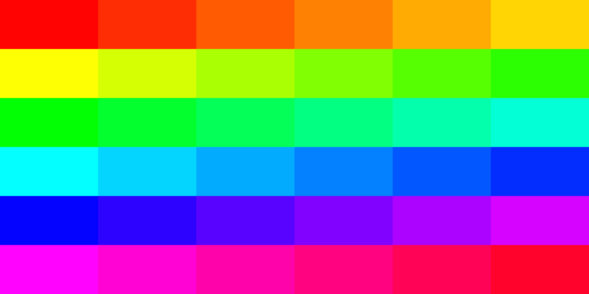 All the colors of the rainbow Palette