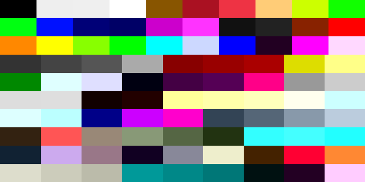 Color chart clay 96 Palette
