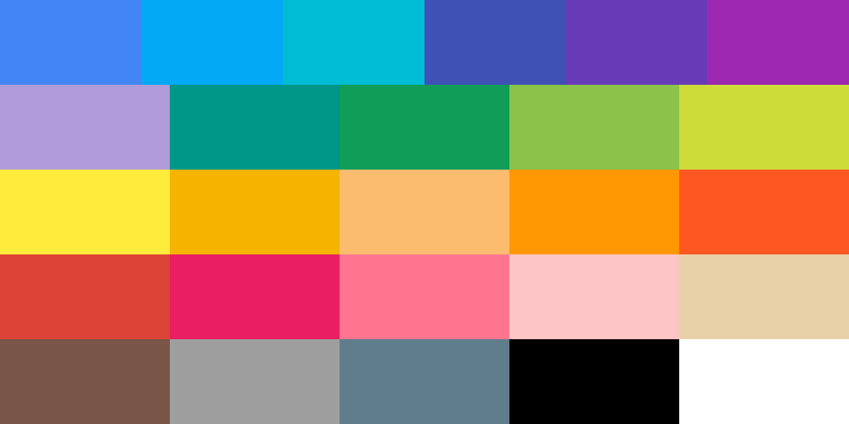 Google Basic Colors Palette