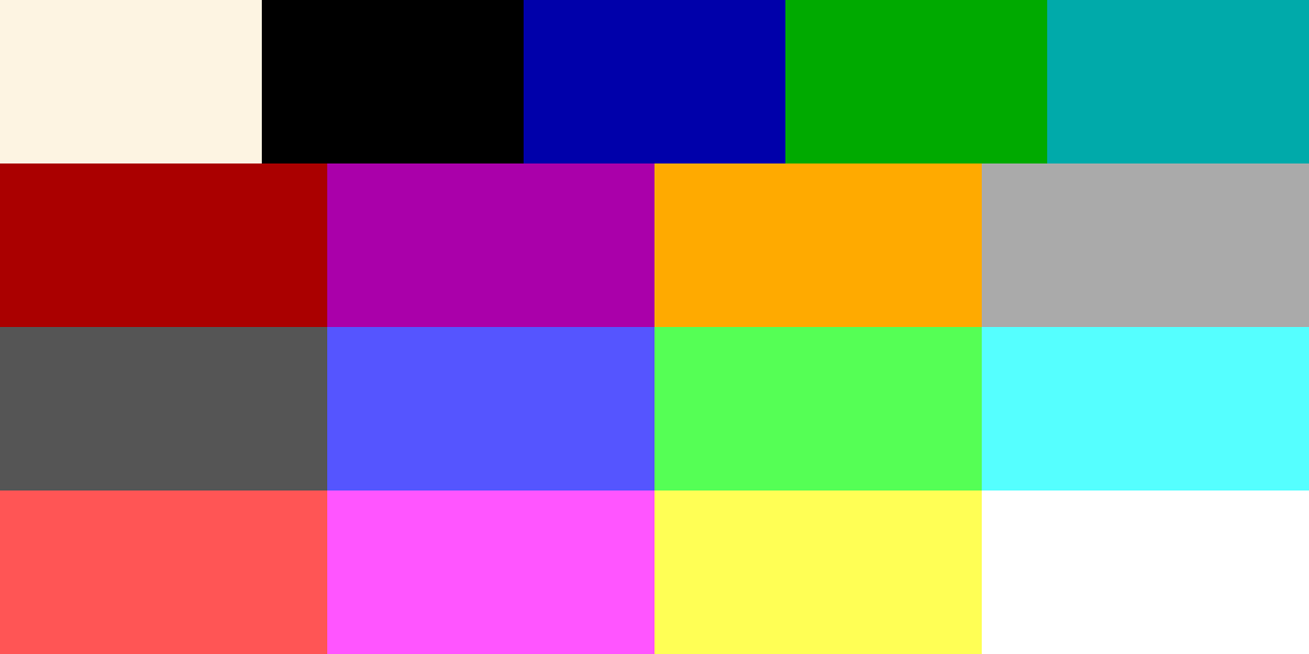Minecraft Book Formatting Colours Palette