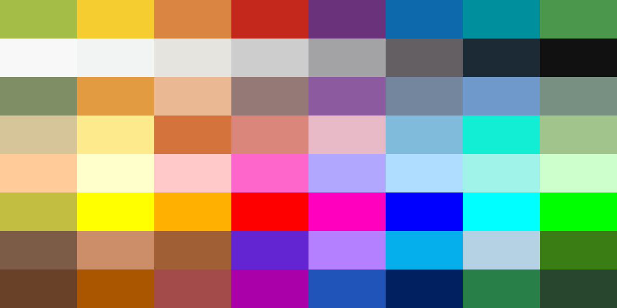 Roblox Brickcolors 64 Palette