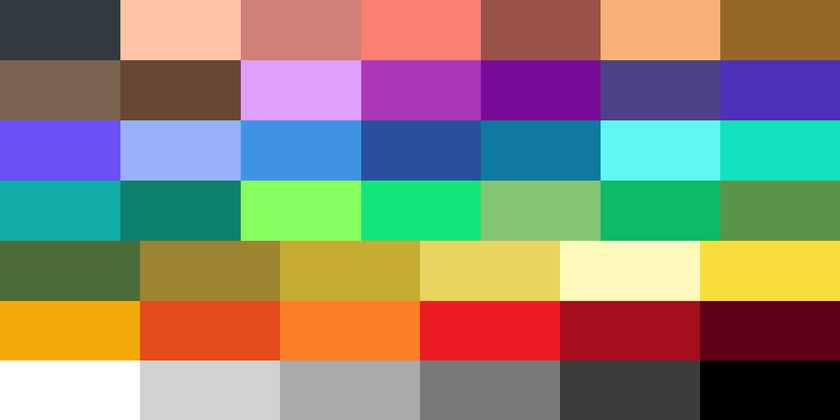 (some) wplace colors Palette