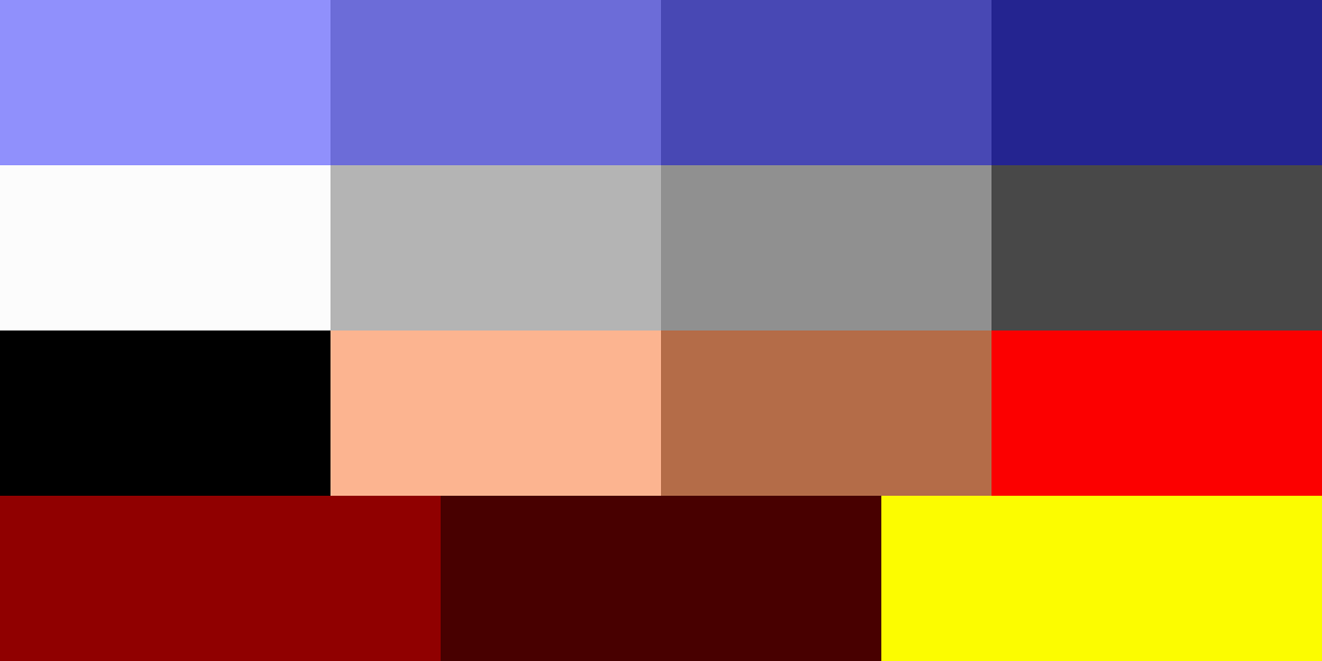 Sonic (Sonic 1 16-Bit) Color Palette Palette