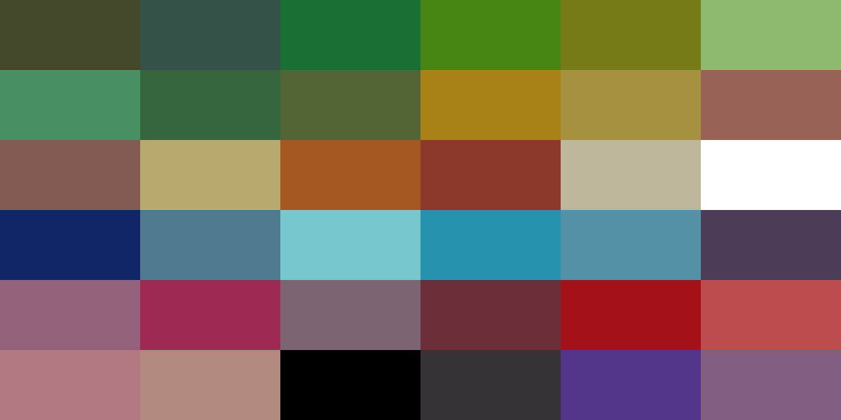 Standard 36 Colors Palette