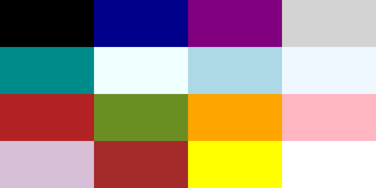 TRS-80 16 Color Artifact Color Palette