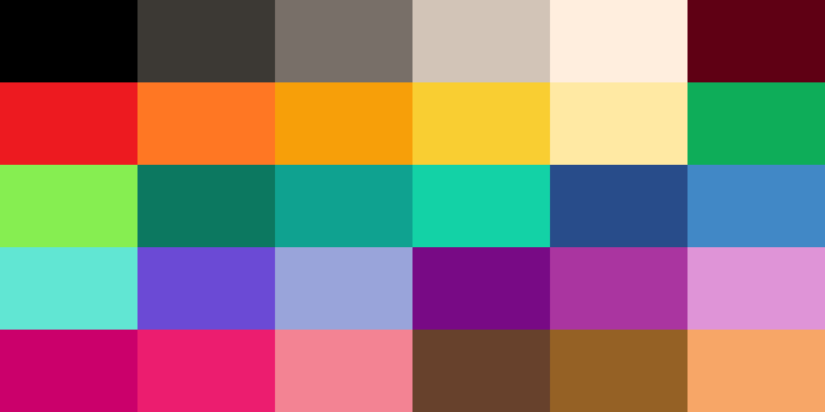 Wplace free colours Palette