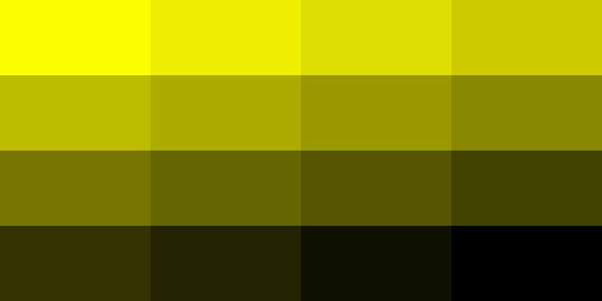 Yellow scale Palette